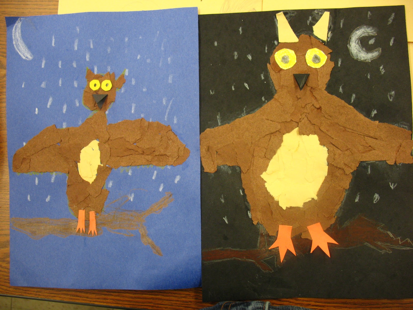 Color is My Day: Torn Paper Owls
