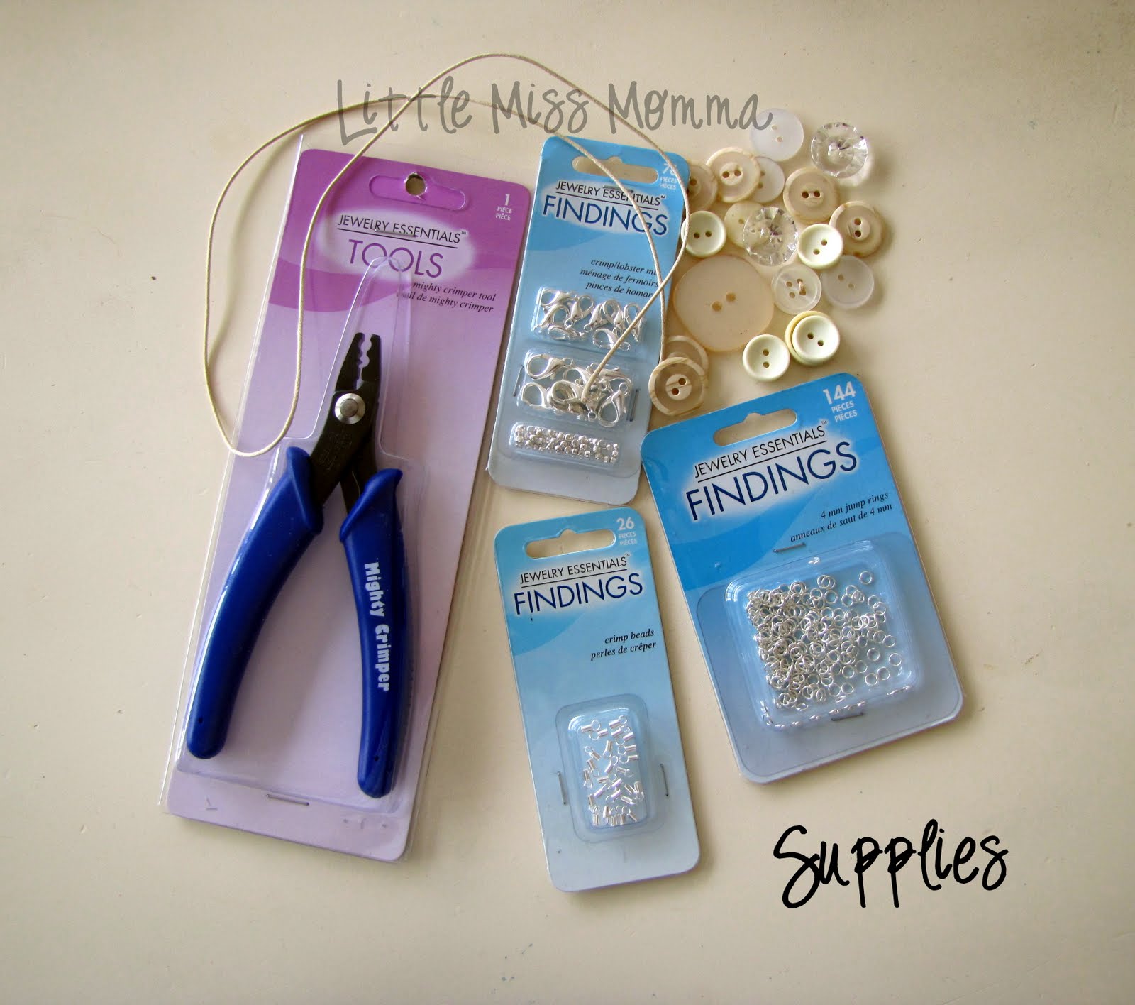 Button Bracelet Tutorial - craft - Little Miss Momma