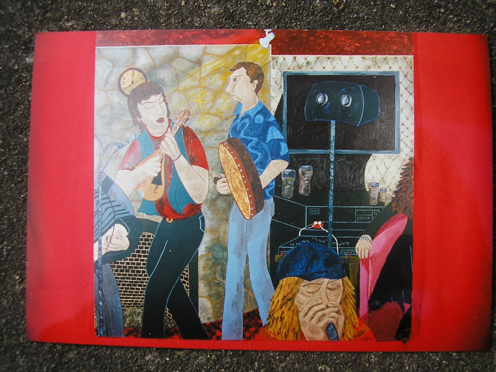 Janet Hyland's Paintings : Scribbles on Wood: People,pubs and pints. 1988