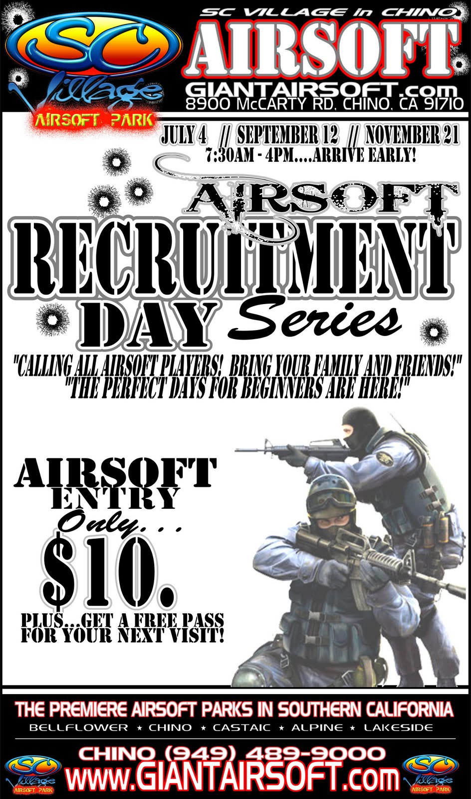 SC VILLAGE PAINTBALL PARK SPECIALS