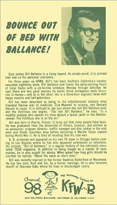 CLASSIC DJ & RADIO SCRAPBOOK: KFWB's BILL BALLANCE (1962)