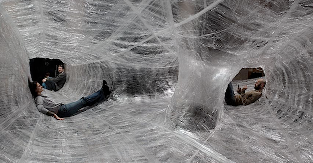 No No After You: Packing Tape Cobweb Sculpture by numen / for use