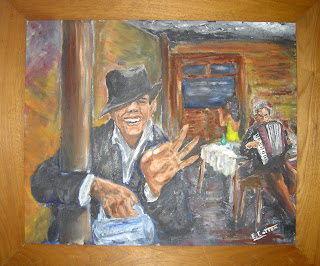 GUAM ART by Cotton: "The Drunk" Oil on Canvas 20 x 24 inches.