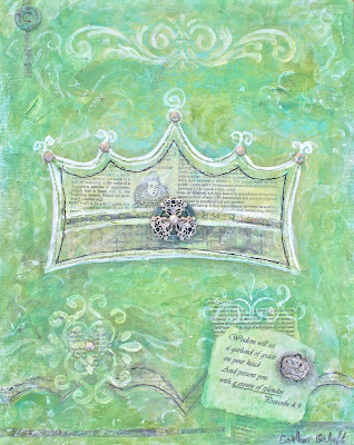 E Makes Art: Green Crown Collage With Proverbs 4:9