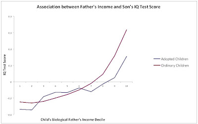 Greg Mankiw's Blog: Test Scores and Biological Father's Income