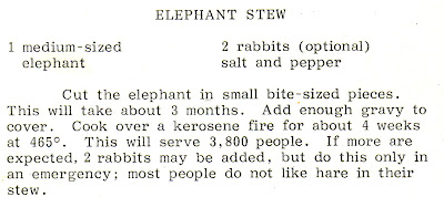 YESTERDAY'S TOWNS: RECIPE FOR ELEPHANT STEW