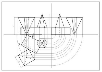 Disegno: Proiezioni di un gruppo di solidi