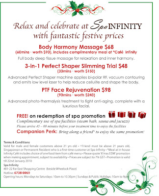 Best Bargain, Discount, Promotions and Events: Spa Infinity X'mas ...