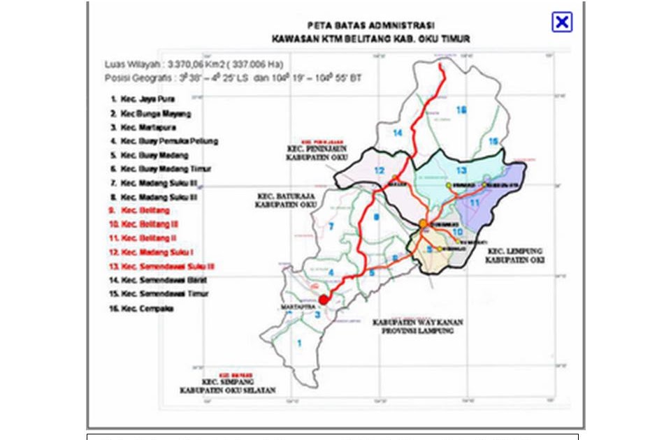 Dasar Dasar Ilmu Tanah: Peta Kawasan KTM Belitang OKU Timur 01