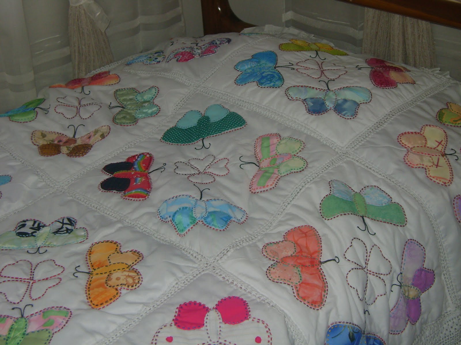 Pasión por el patchwork.: Colcha mariposas.