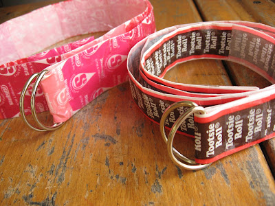 plumpudding: Candy wrapper belts at Craft Social
