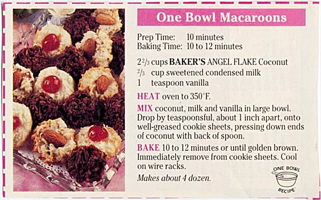 Memere's Favorite Recipes: One Bowl Macaroons