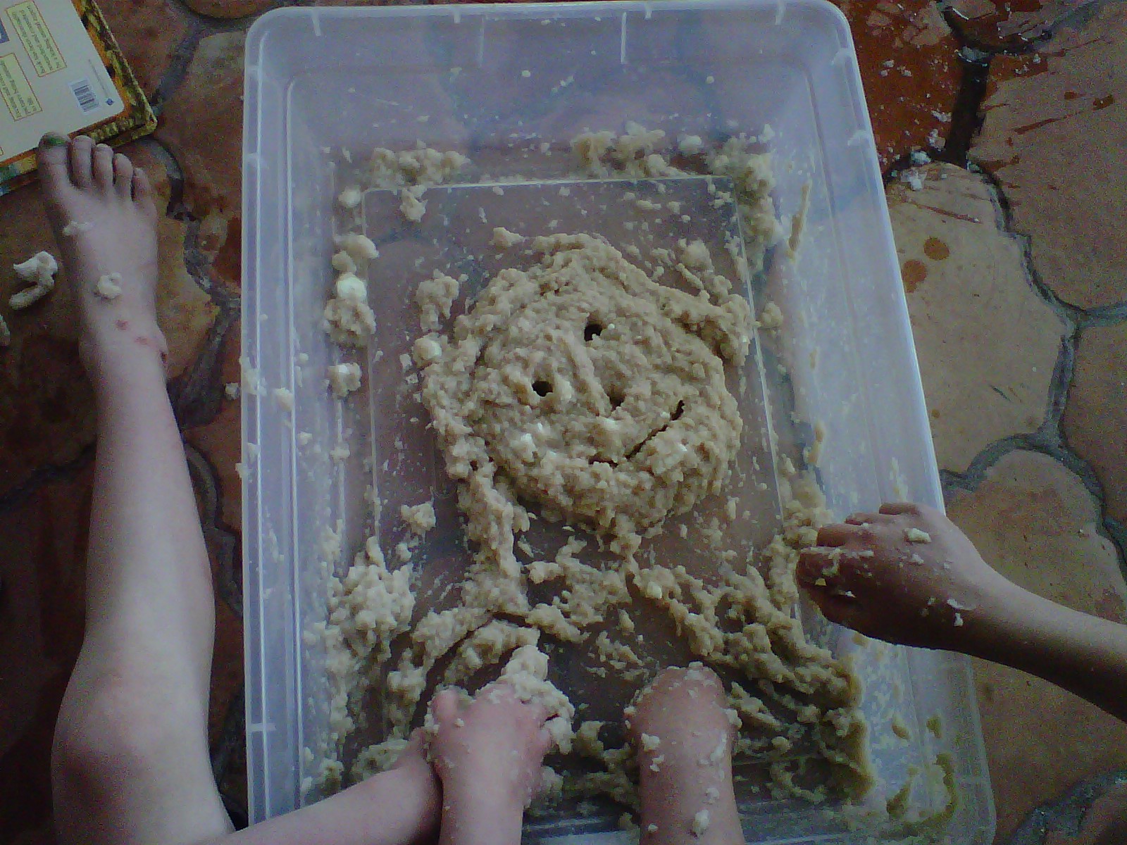 Busy Bees Daycare: Cornstarch Peanuts and Sponge Bag Painting