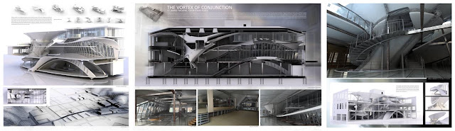 Interior Architecture Portfolio: The Vortex of Conjunction - 400 Level