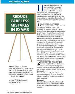 Every Child Can Succeed: Reduce Careless Mistakes in Examinations