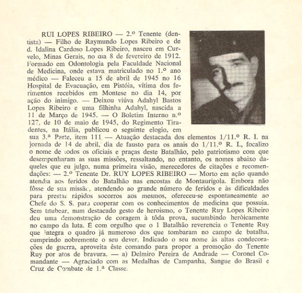O RESGATE FORÇA EXPEDICIONÁRIA BRASILEIRA : 2º TENENTE Dr. RUY LOPES ...