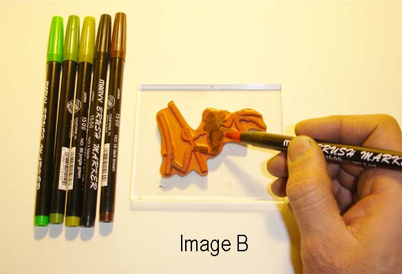 Local Queen Rubber Stamp: Stamping with markers