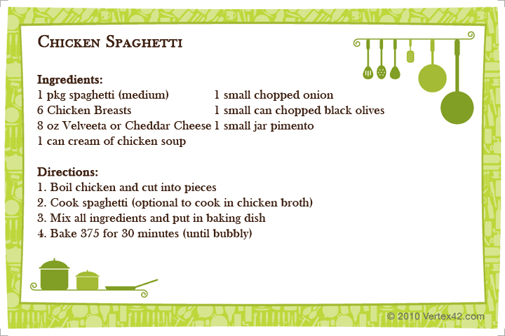 Life's Sweeter with Chocolate: Chicken Spaghetti