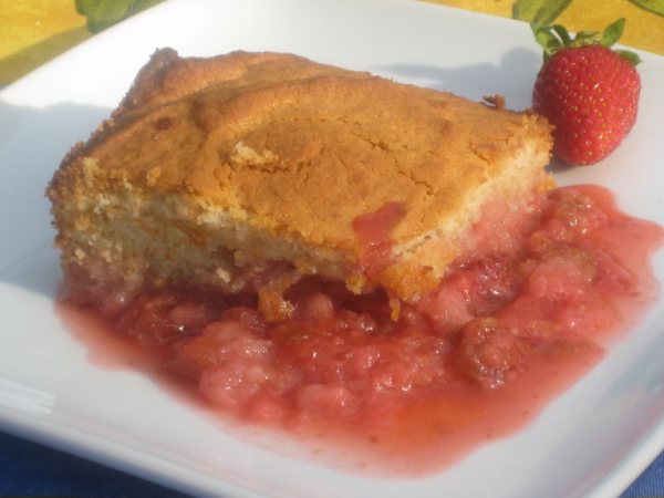 La fille de l'anse aux coques: POUDING À LA RHUBARBE ET AUX FRAISES
