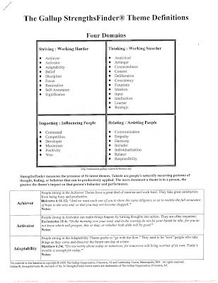 Life Coaching in Christ: Strengths Finder Themes