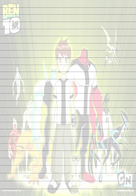 Learn English: Ben 10 writing sheet again!