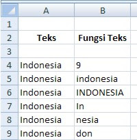 FUNGSI RUMUS FORMULA MICROSOFT EXCEL: Cara Menggunakan Fungsi Teks Excel