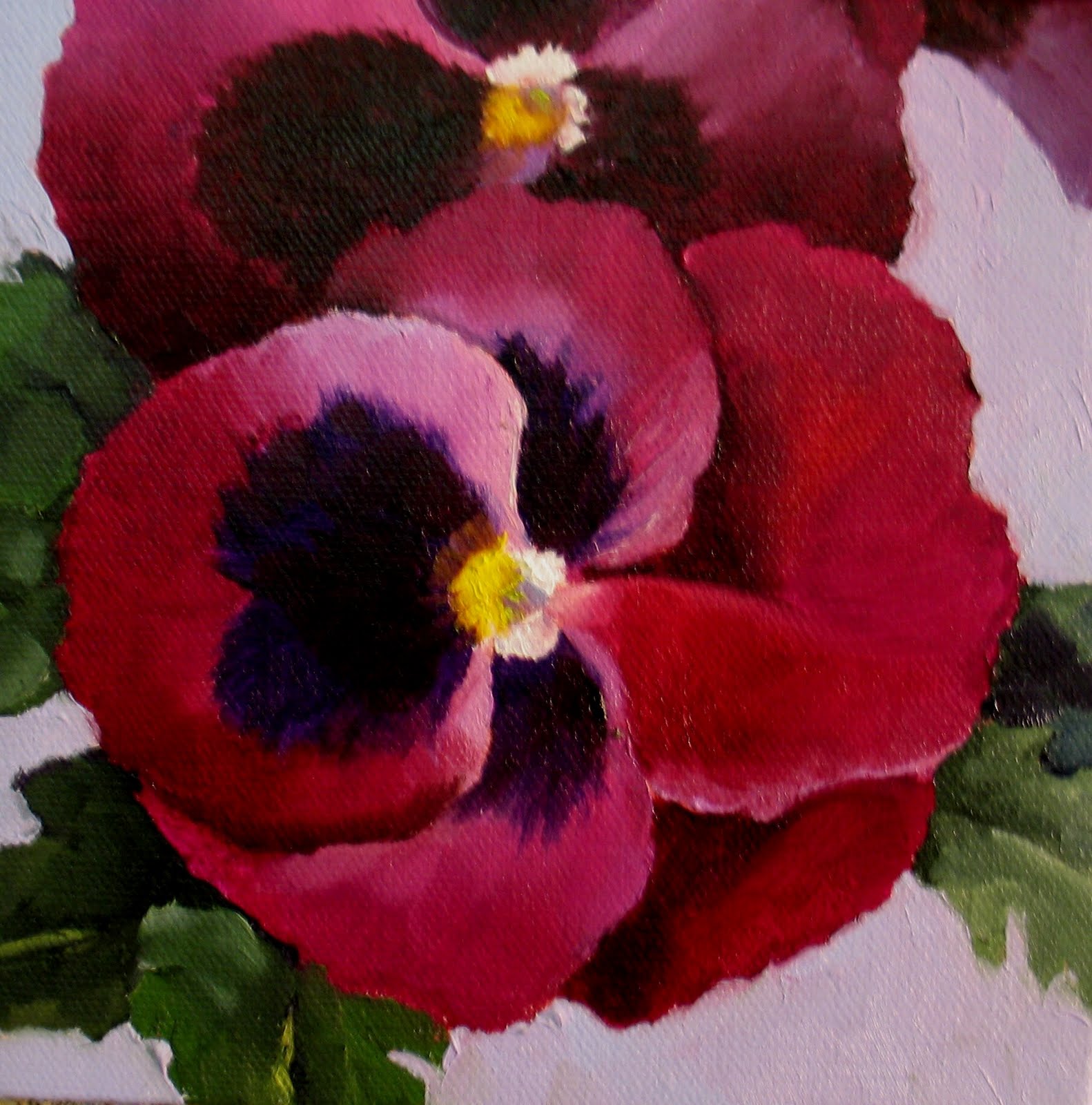 Nel's Everyday Painting: Pansy Set: Crimson Pansy - SOLD