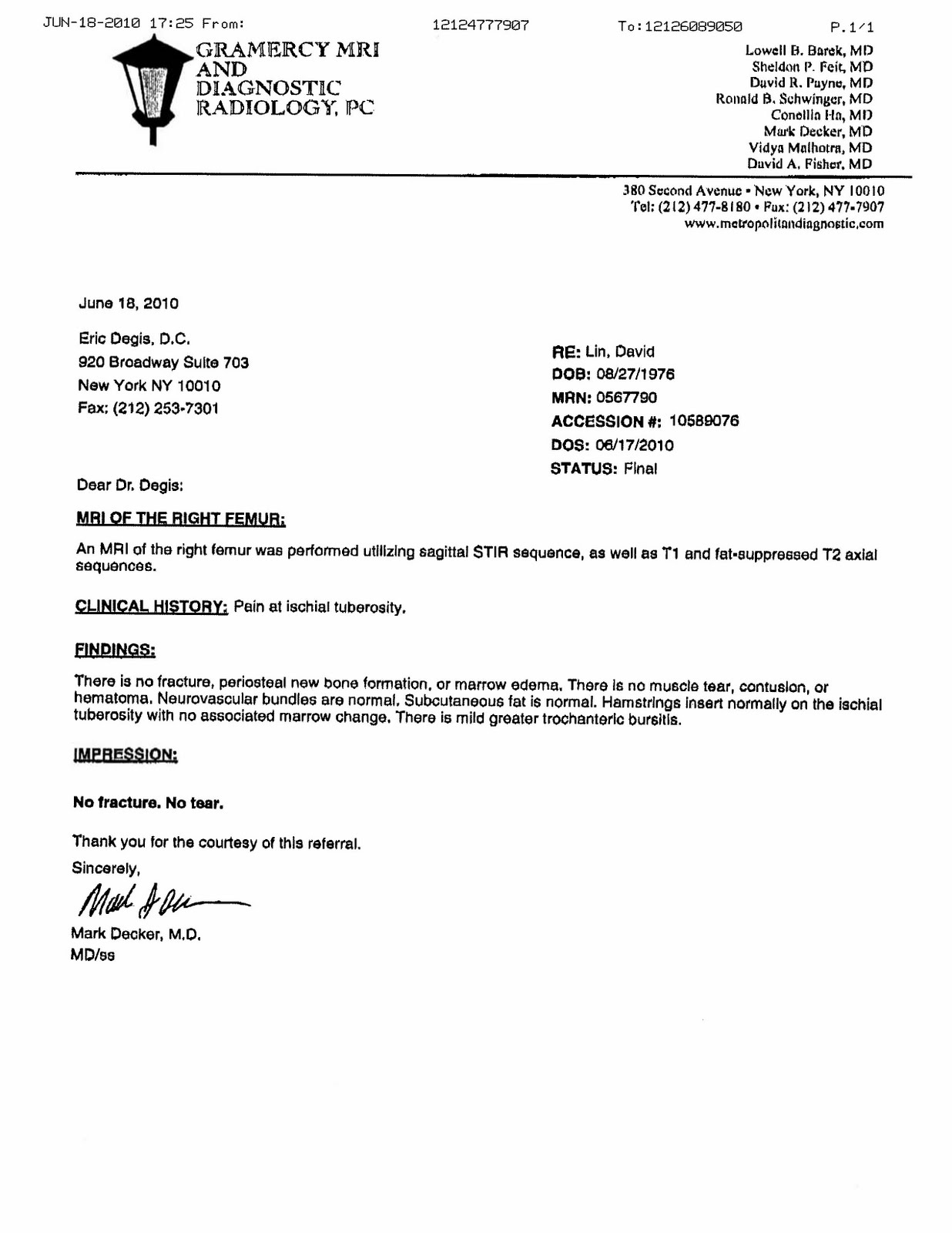 Running to Dinner: New MRI and Front Eaters New York