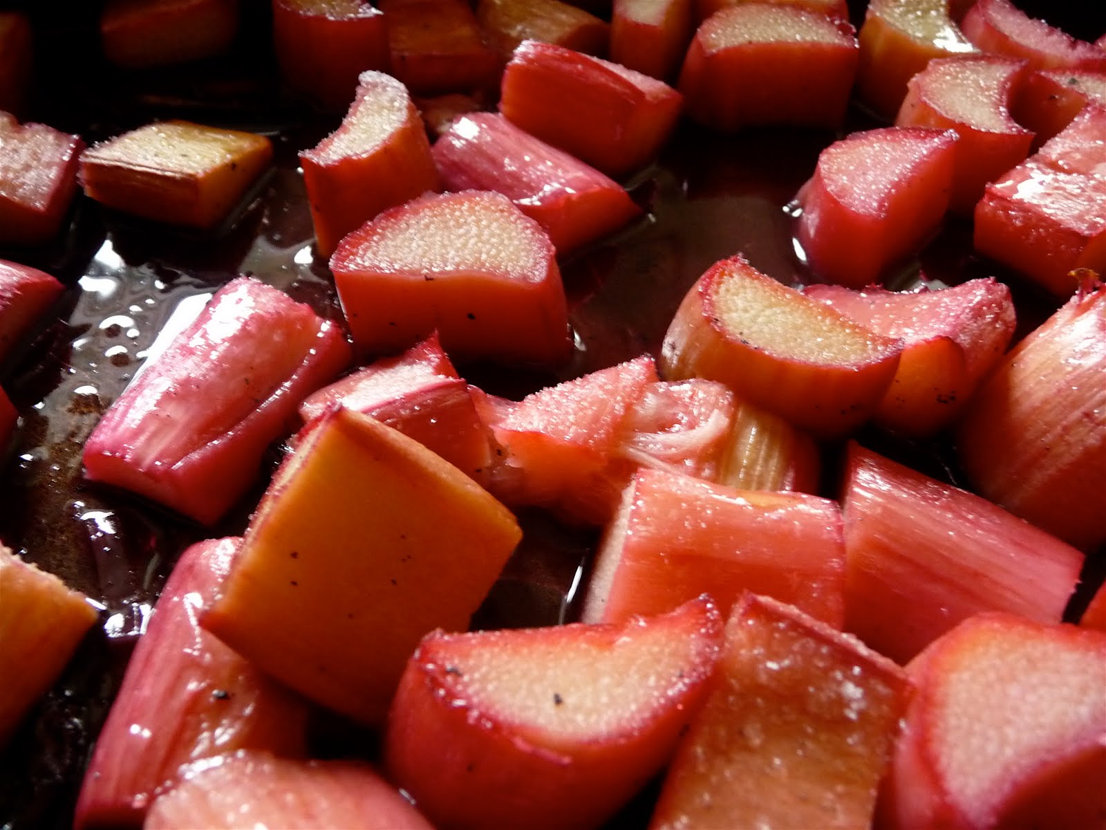 dinner party: roasted rhubarb