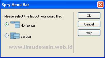 2. Pilih menu > Insert > Layout Object > Spray Menu Bar > sehingga ...