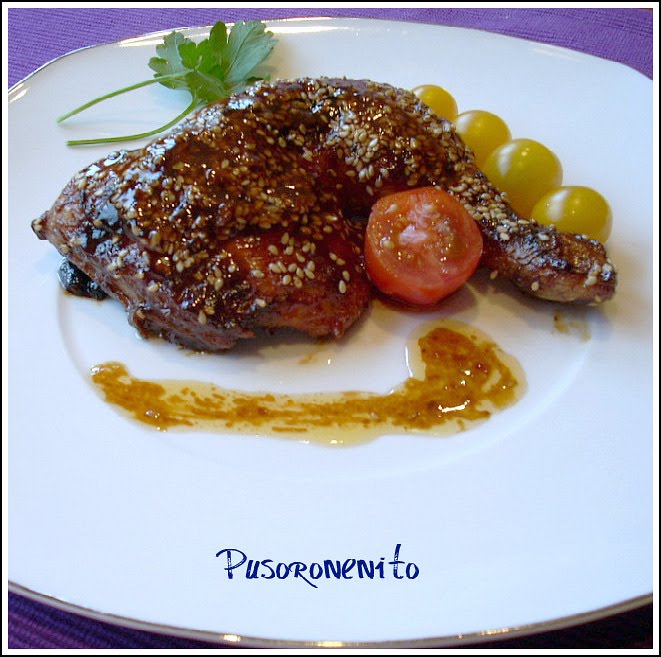 PUSORONENITO: Pollo con miel y salsa de chiles