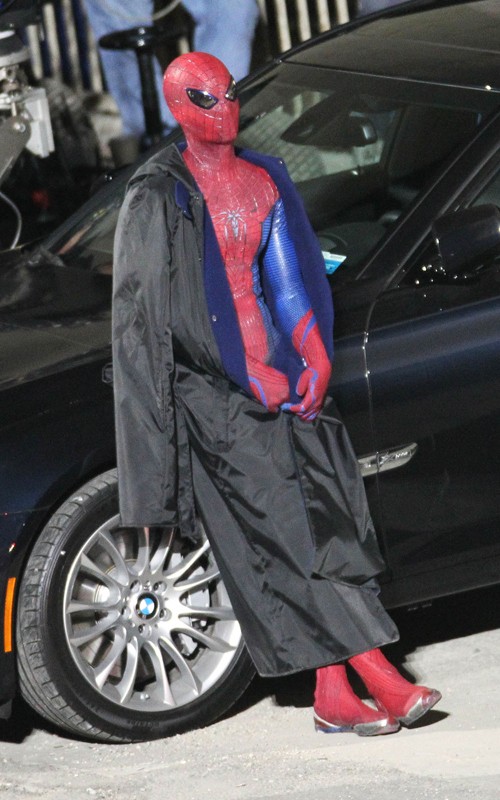 Lights, Camera.....FLASHDANCE!: Andrew Garfield Suits Up As "Spider-Man"