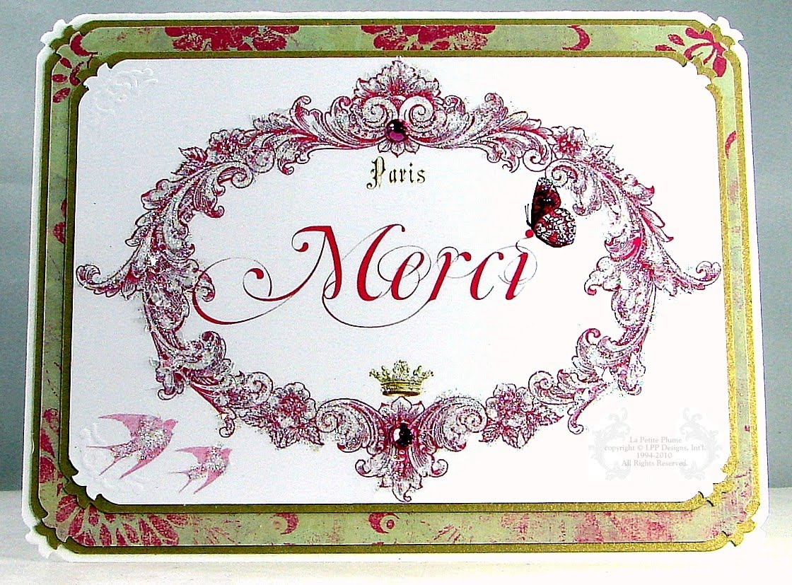 La Petite Plume: Merci, French Inspired Note Card, Set of Two, Gold ...