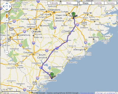 Viajando com a Família Souza: 4º Trecho - De Charleston a Raleigh