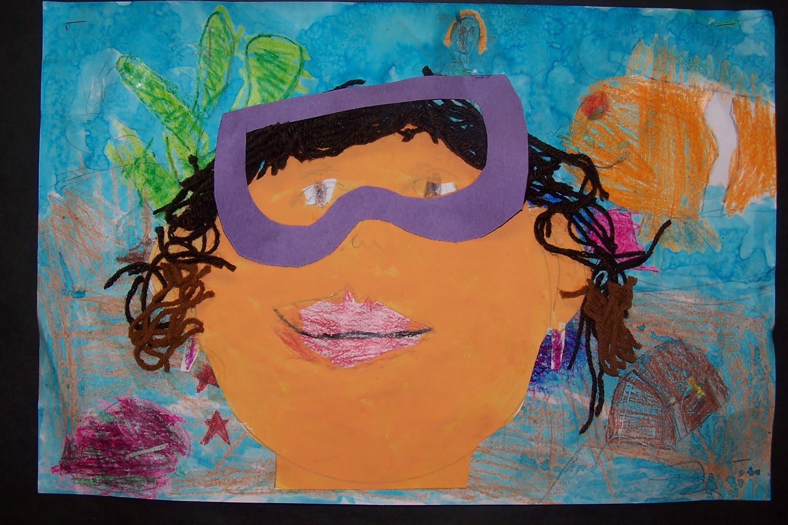 My Messy Art Room: 1st Grade Underwater Self Portraits