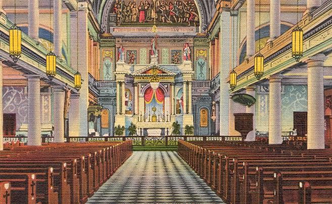 Kentucky Travels: Postcard: Interior of St. Louis Cathedral