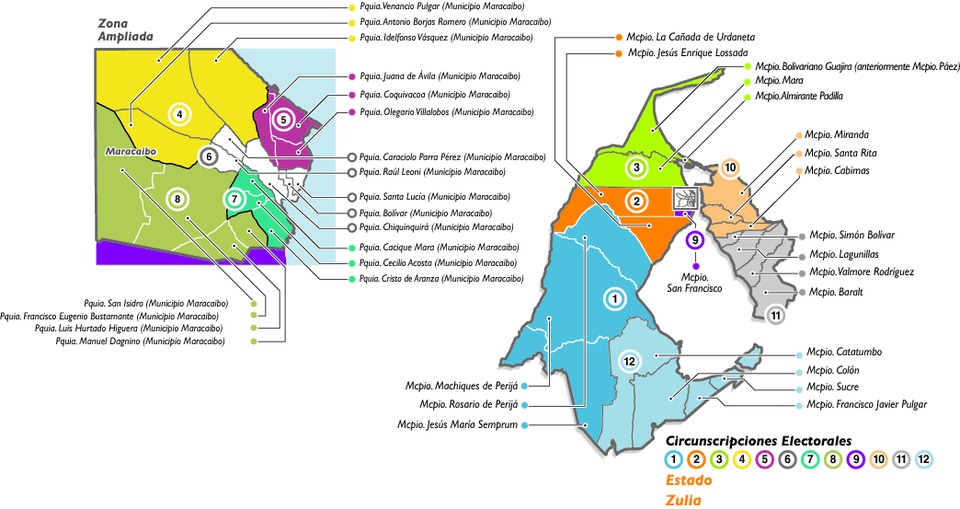 Parlamentarias 2015: Mapa Electoral Zulia