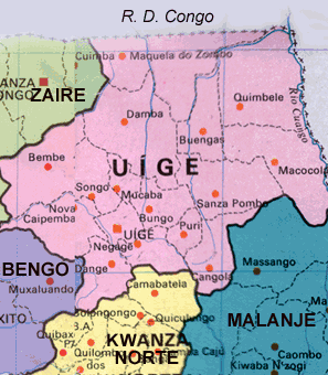 Mapa Da Provincia Do Uige Angola