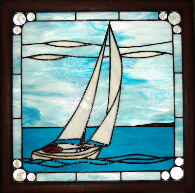 AT Designs: Sailboat Stained Glass Panel