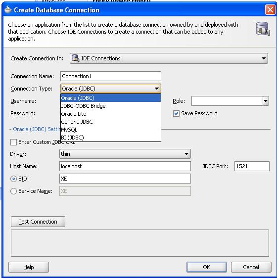 Oracle ADF - Tips and Techniques: Creating DB Connection in Jdeveloper