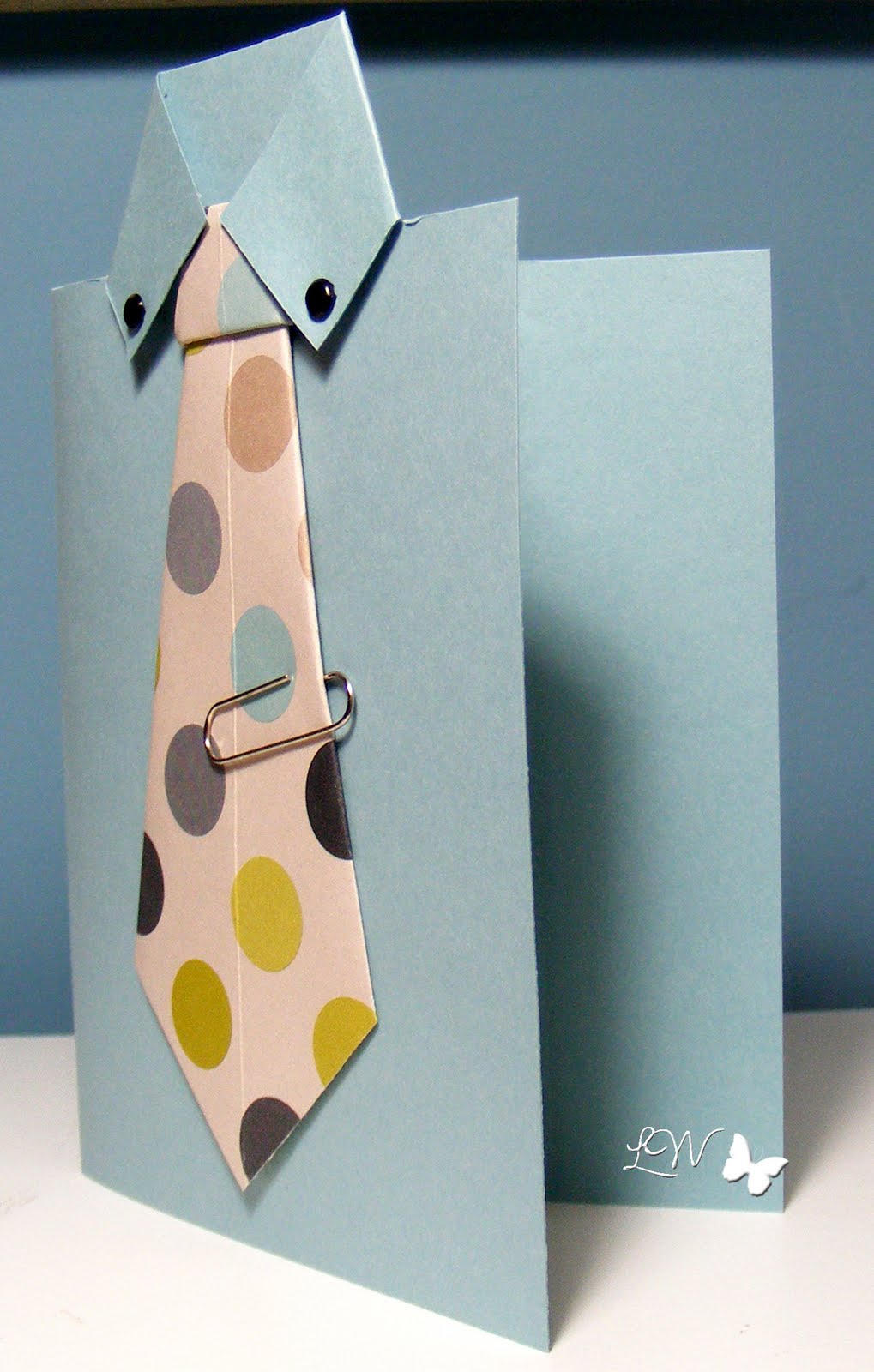 Stampin' With Leah : Shirt & Tie card.