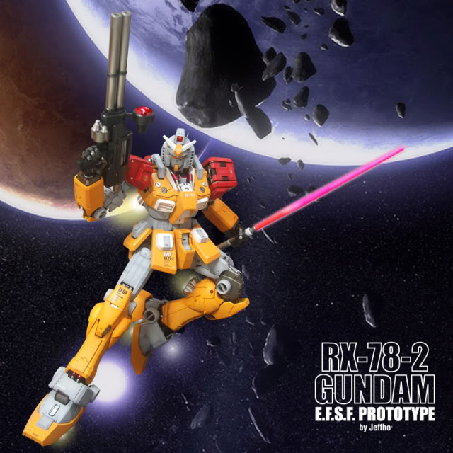 1/35 GP03 Stamen Desktop Gundam Head by Jeffho ~ Collage Art