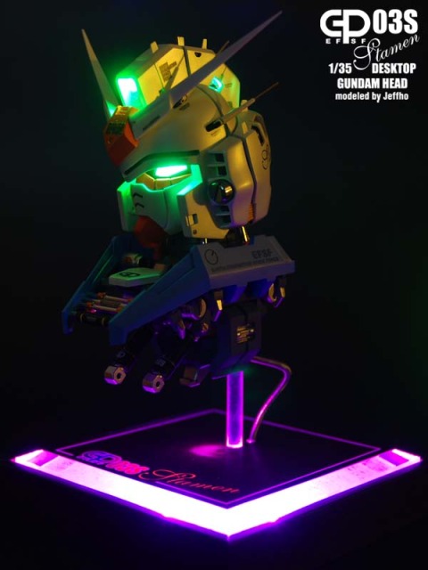 1/35 GP03 Stamen Desktop Gundam Head by Jeffho ~ Collage Art