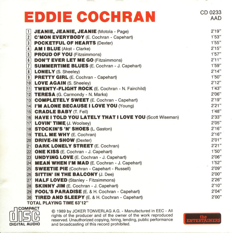 This Jukebox Rocks !!: Eddie Cochran....His 30 Greatest Hits