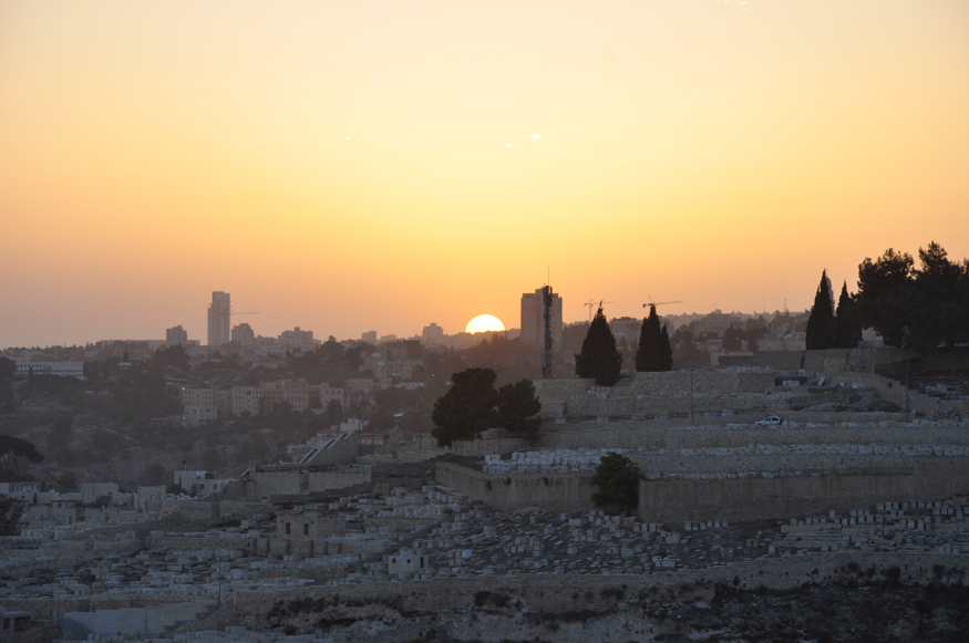 School of the Prophetic Harp: Sunset over Jerusalem - moments ago