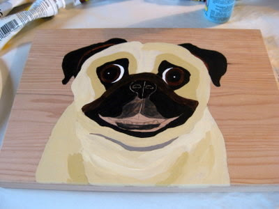 Life is art ... Art is Life: New Pug Painting - The Smiling Pug - A75