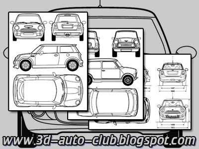 3d Auto Club: Blueprints - Mini (HQ)