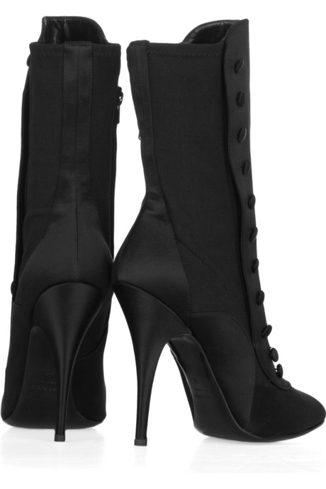 Women's High Heel Shoes: Designer Majoret Shoes: Balmain Silk Button-Up ...