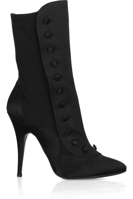 Women's High Heel Shoes: Designer Majoret Shoes: Balmain Silk Button-Up ...