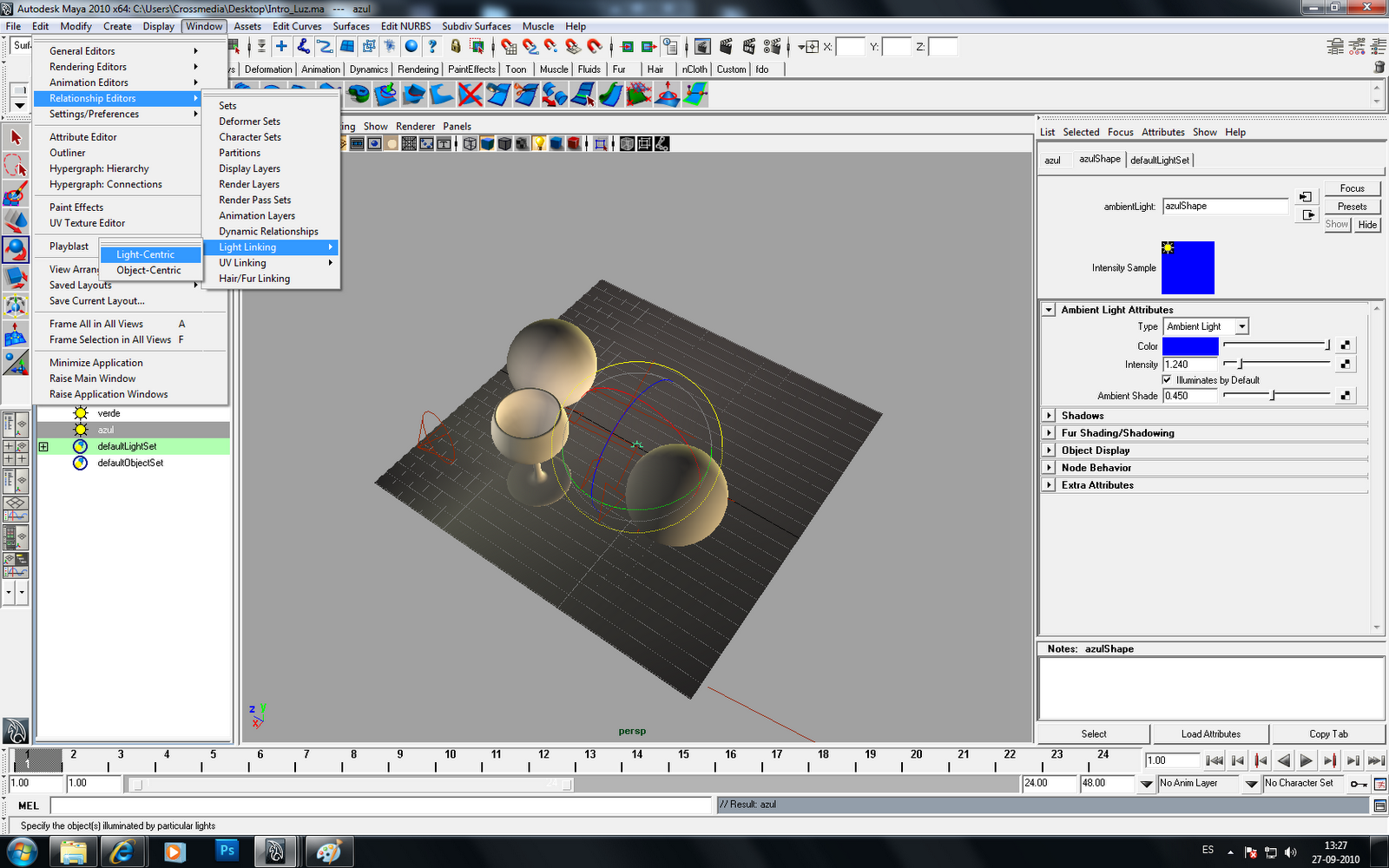 Introducción a 3D Maya: Luces / Clase 9